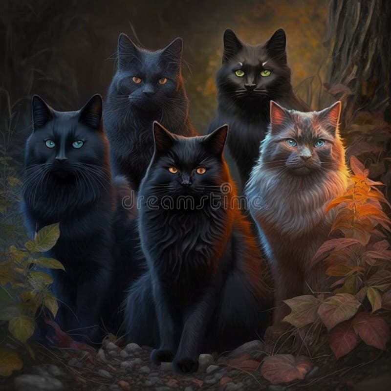 An adorable group of cats stock illustration. Illustration of adorable ...