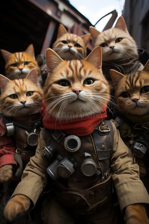 An adorable group of cats stock illustration. Illustration of carnivore ...