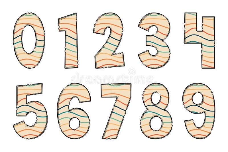 Adorable Handcrafted Groovy Wave Font Set Stock Illustrations – 18 ...