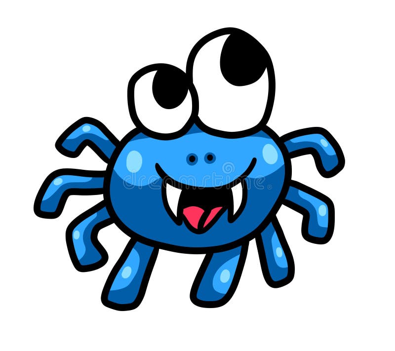 Blue spider. Cartoon stock vector. Illustration of blue - 30440568