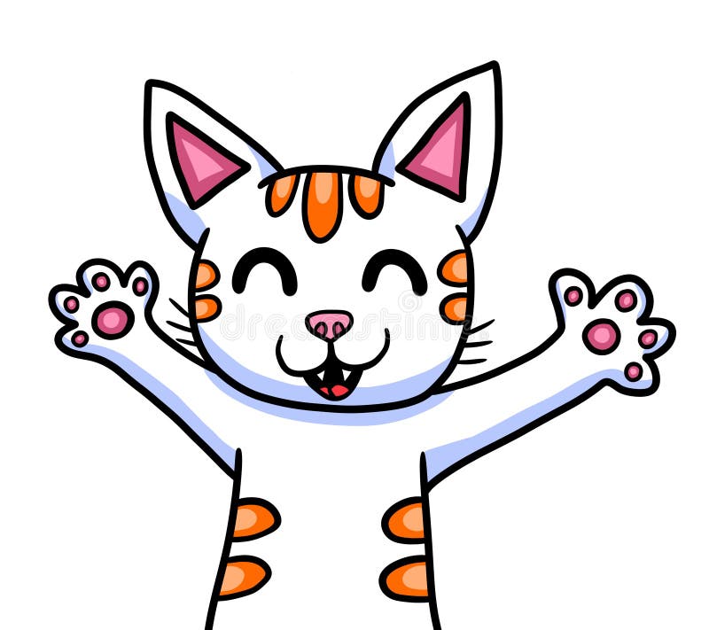 A Very Adorable Happy Cat stock illustration. Illustration of color ...