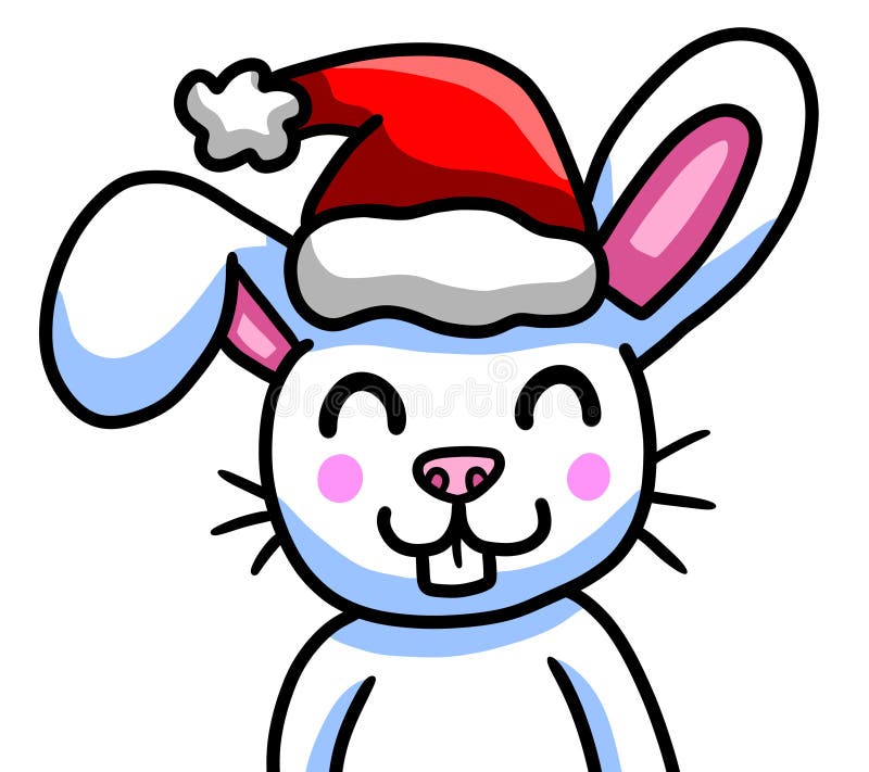 Adorable Happy Christmas Bunny Stock Illustration - Illustration of ...