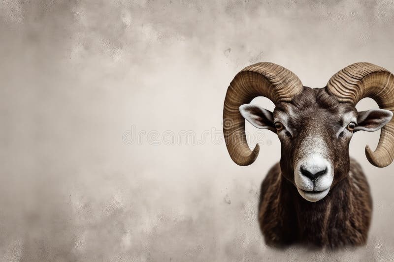 Adorable Head Cute Ram Nature. Generate Ai Stock Image - Image of ...
