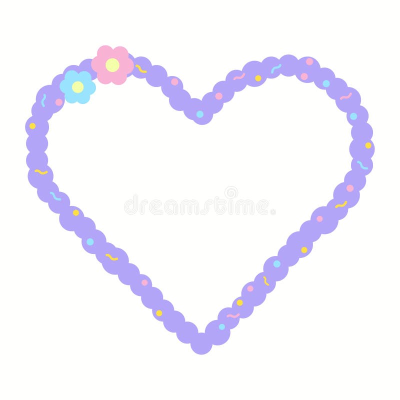 Adorable Heart Frame Border, Cute Heart Frame Pastel Color Stock Vector ...