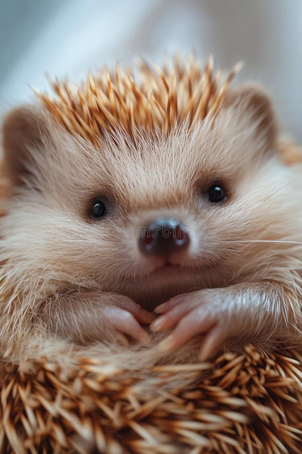 Adorable Hedgehog Resting, Displaying Its Tiny Paws and Characteristic ...