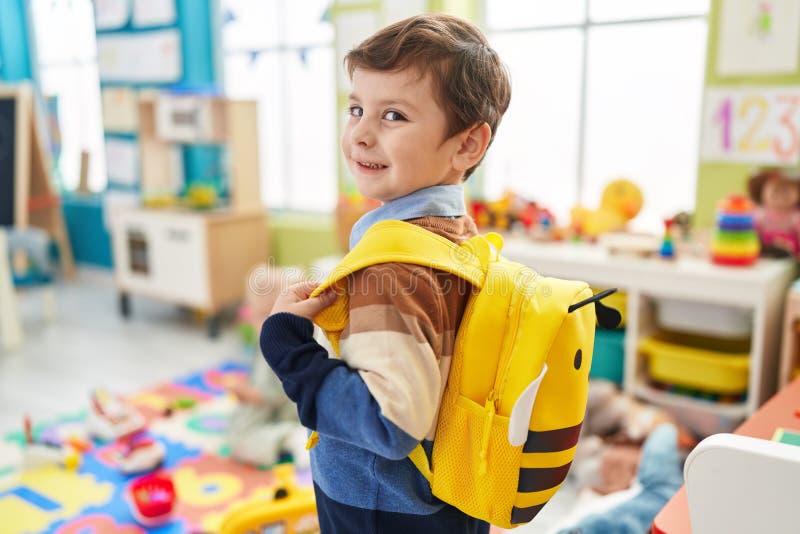Adorable Hispanic Boy Student Smiling Confident Standing at ...