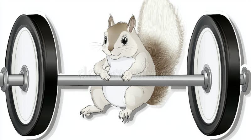 Mighty Squirrel Weightlifter Stock Illustration - Illustration of ...