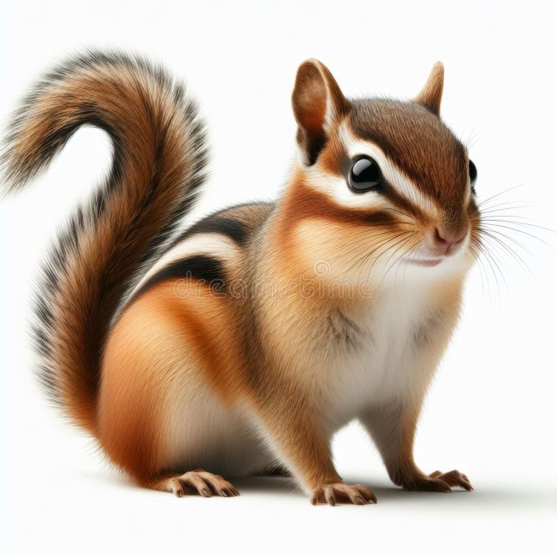Image of Isolated Chipmonk Against Pure White Background, Ideal for ...