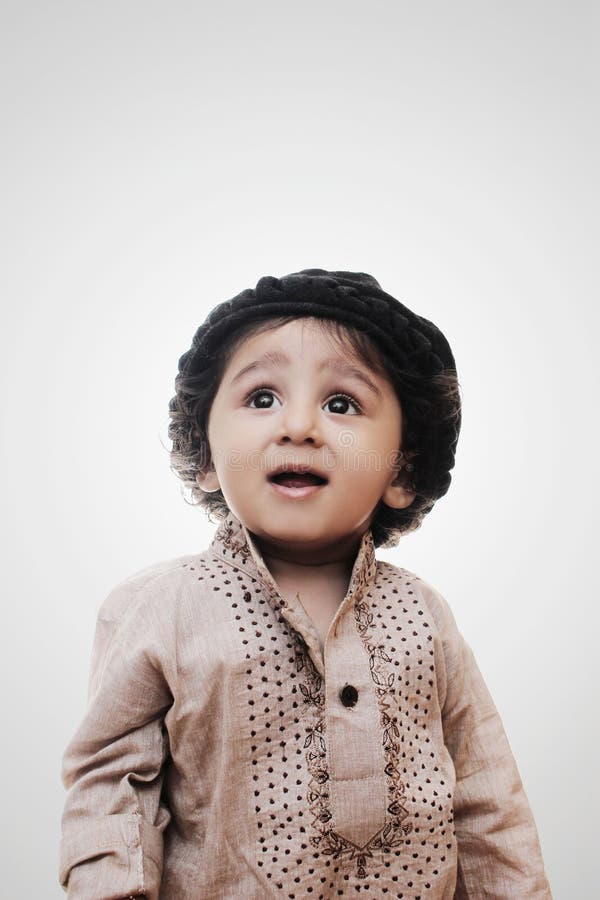 Adorable Intelligent Little Boy Thinking - Isolated on White Stock ...