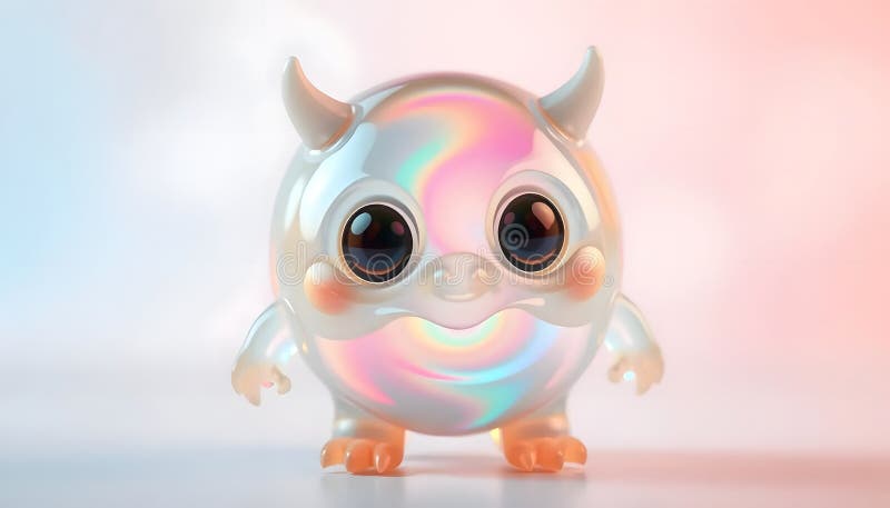 Adorable Iridescent Bubble Monster: a 3D Rendered Fantasy Creature ...