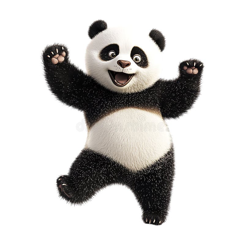 Adorable Jumping Panda Cute Panda Wallpaper on Transparent Background ...