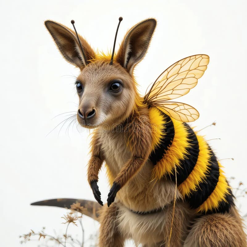Adorable Kangaroo Dressed As a Bee Stock Illustration - Illustration of ...