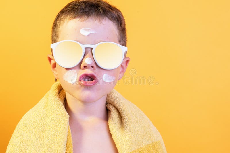 Adorable Kid in Bright Sunglasses Stock Photo - Image of expression ...