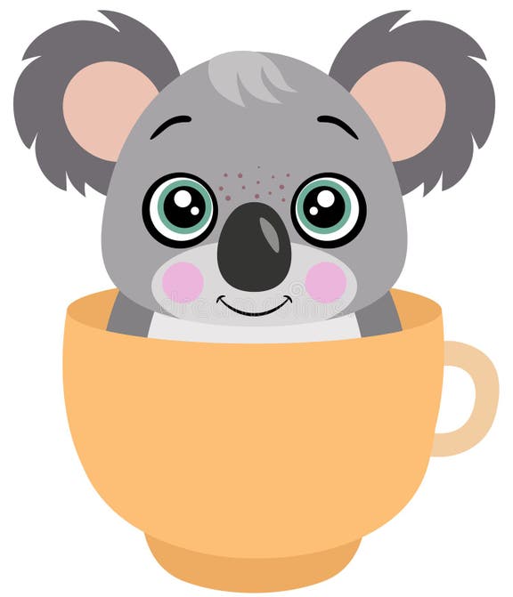 Adorable Koala Inside a Cup Stock Vector - Illustration of baby ...