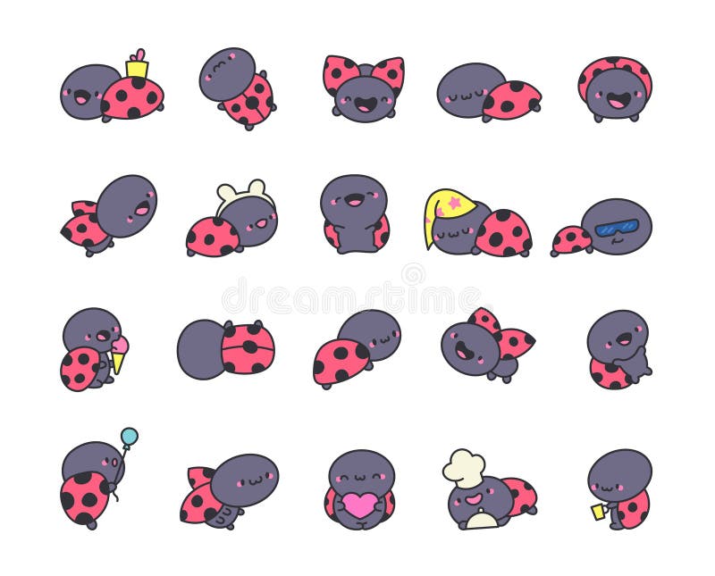 Adorable Ladybug Character. Funny Cartoon Insect Stock Vector ...