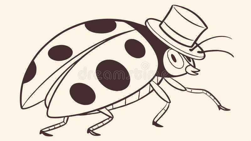 Adorable Ladybug with a Hat Vector Illustration, Cute Insect Character ...