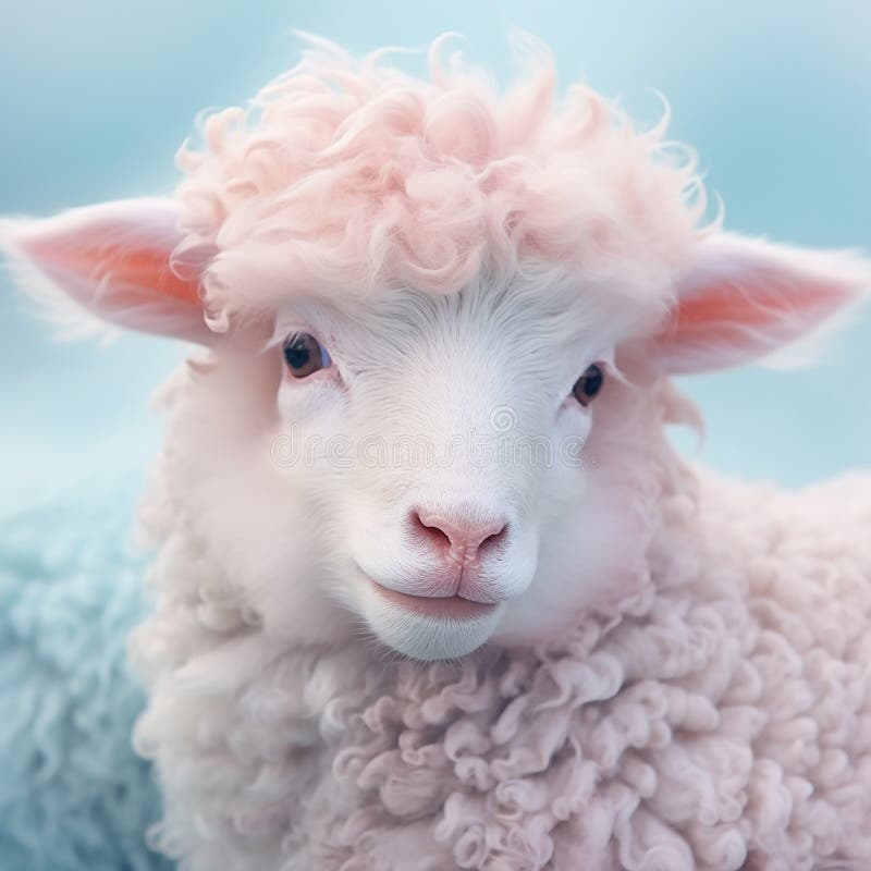 Sweet Lamb with Pastel Color Palette. Stock Illustration - Illustration ...