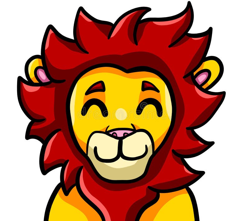 Adorable Lion with Spiky Fur Stock Illustration - Illustration of funny ...