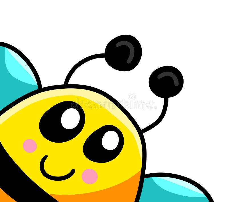 Very Funny Adorable Little Bee Stock Illustration - Illustration of ...