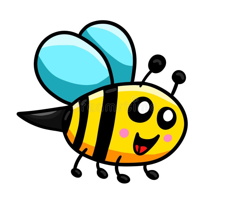 Very Happy Adorable Little Bee Stock Illustration - Illustration of ...