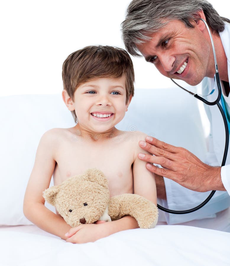 Adorable Little Boy Attending a Medical Check-up Stock Photo - Image of ...