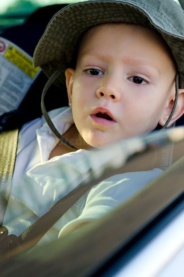 Adorable Little Boy in a Car Stock Image - Image of safe, expression ...