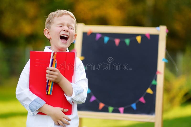 Adorable Little Boy is Going Back To School Stock Photo - Image of ...