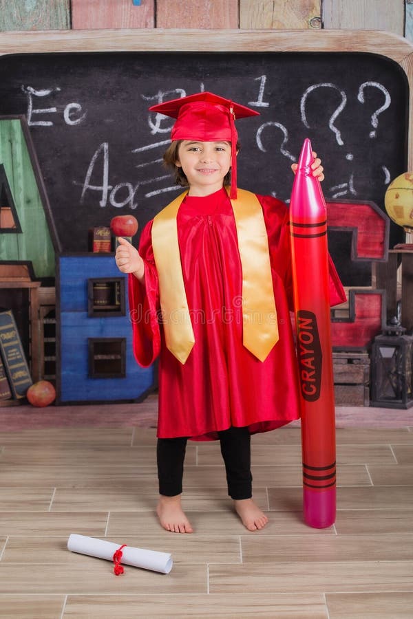 Adorable Little Boy with a VPK Diploma during Kindergarten Graduation ...