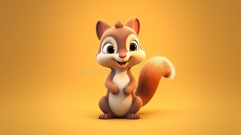 Adorable Little Cartoon Squirrel - Generative AI, AI Generated Stock ...
