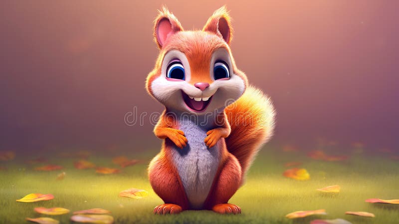 Adorable Little Cartoon Squirrel - Generative AI, AI Generated Stock ...