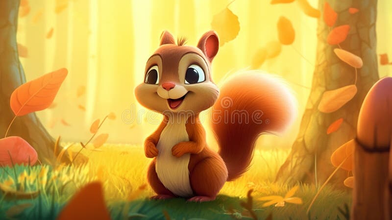 Adorable Little Cartoon Squirrel - Generative AI, AI Generated Stock ...