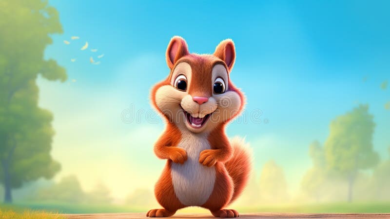 Adorable Little Cartoon Squirrel - Generative AI, AI Generated Stock ...