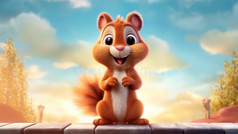 Adorable Little Cartoon Squirrel - Generative AI, AI Generated Stock ...