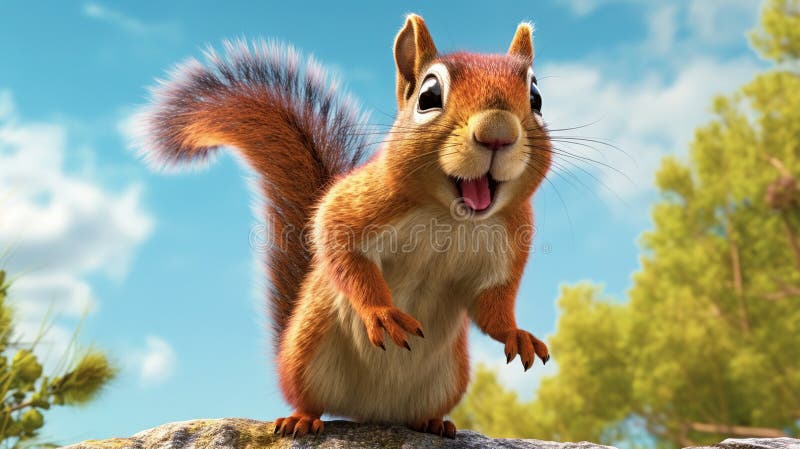 Adorable Little Cartoon Squirrel - Generative AI, AI Generated Stock ...