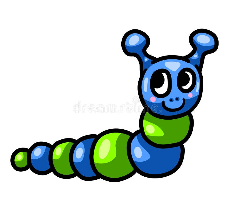 A Adorable Little Colorful Worm Stock Illustration - Illustration of ...