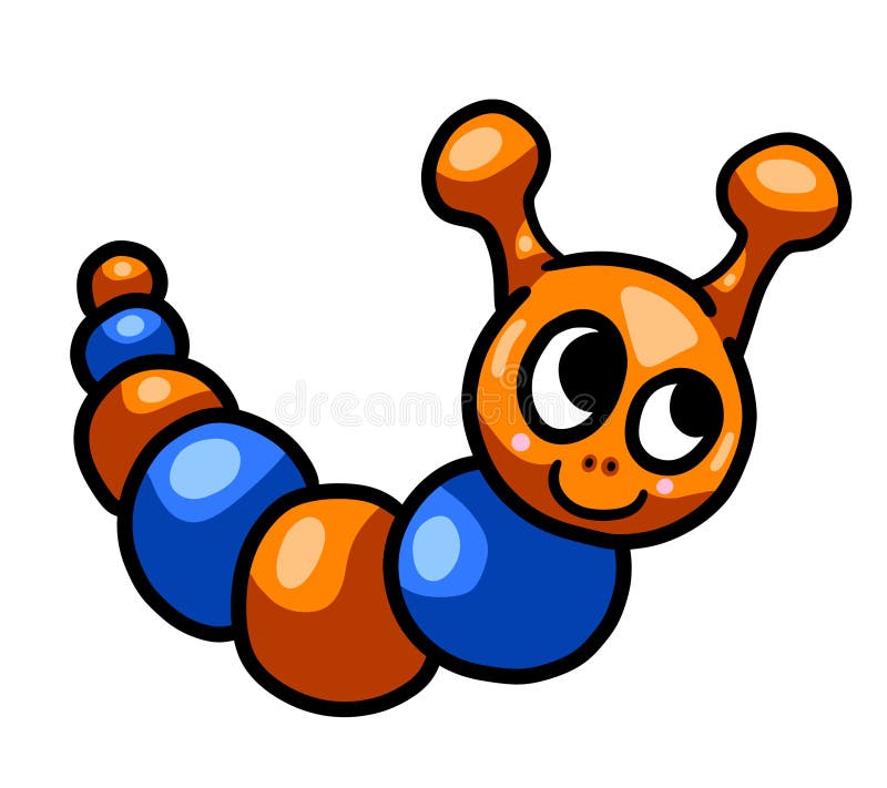 A Adorable Little Colorful Worm Stock Illustration - Illustration of ...