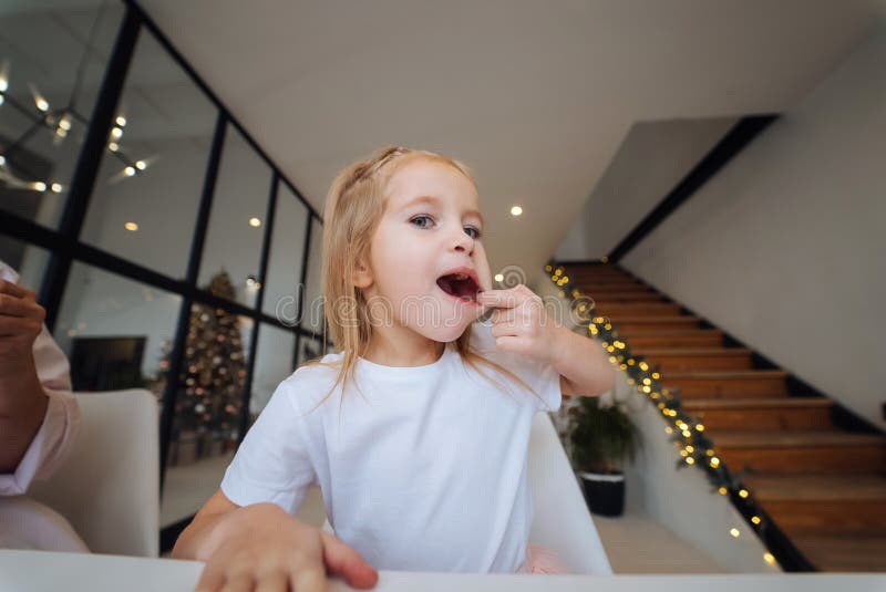 Adorable Little Girl Looking at the Camera Close-up Stock Photo - Image ...