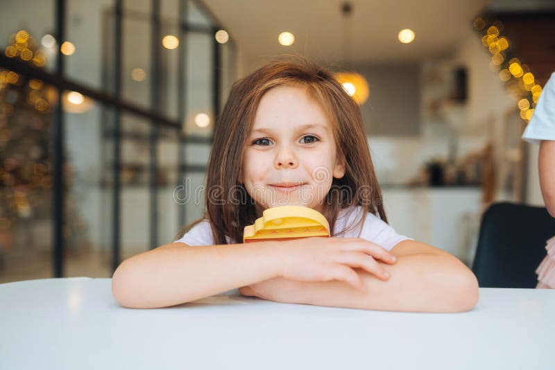 Adorable Little Girl Looking at the Camera Close-up Stock Photo - Image ...