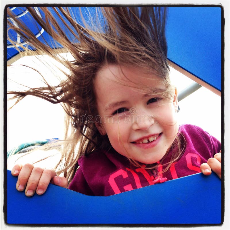 Adorable Little Girl at Park Stock Image - Image of smile, playground ...