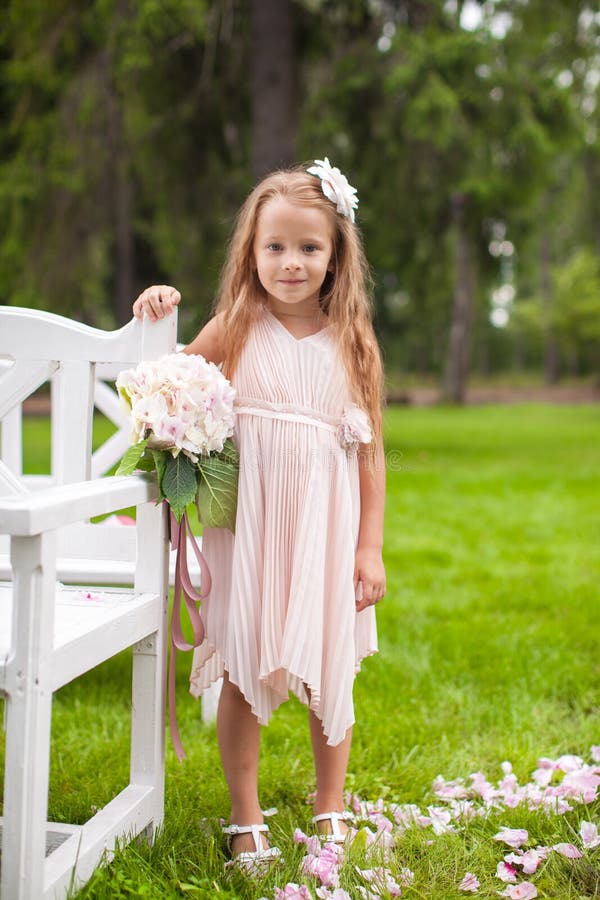 Adorable Little Girl at a Wedding Ceremony Stock Photo - Image of decor ...