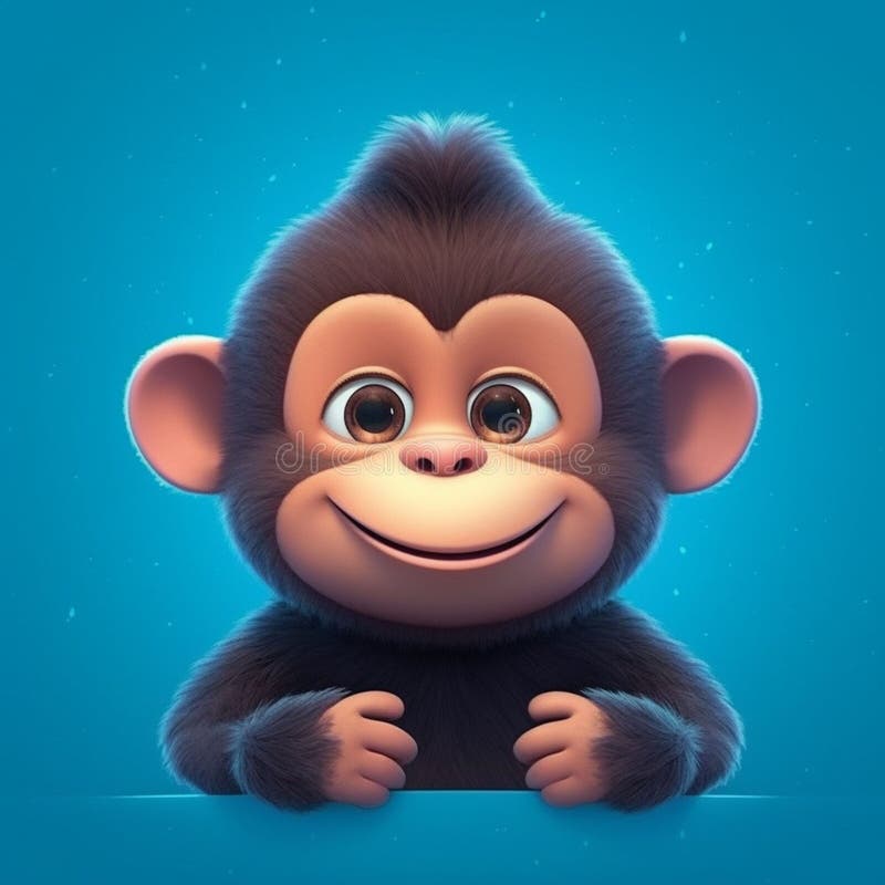 Adorable Little Monkey Animation Stock Illustration - Illustration of ...