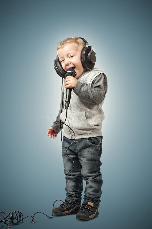 Adorable little singer stock photo. Image of child, person - 71499552