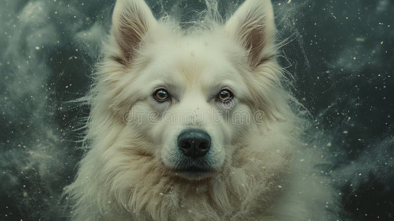Adorable Long-haired Dog in Studio Stock Image - Image of purebred ...