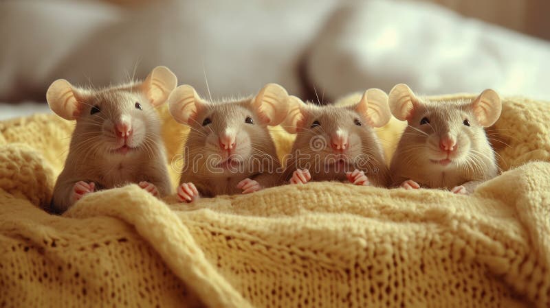 Adorable Mice in Yellow Sweater Stock Image - Image of pets, fashion ...