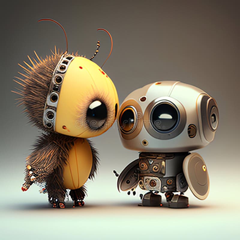 Adorable mini robot stock de ilustración. Ilustración de tebeos - 273177977