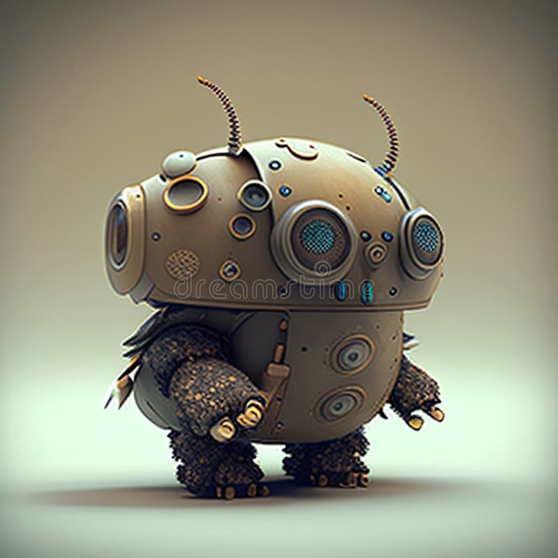 Adorable mini robot stock illustration. Illustration of cute - 273177973