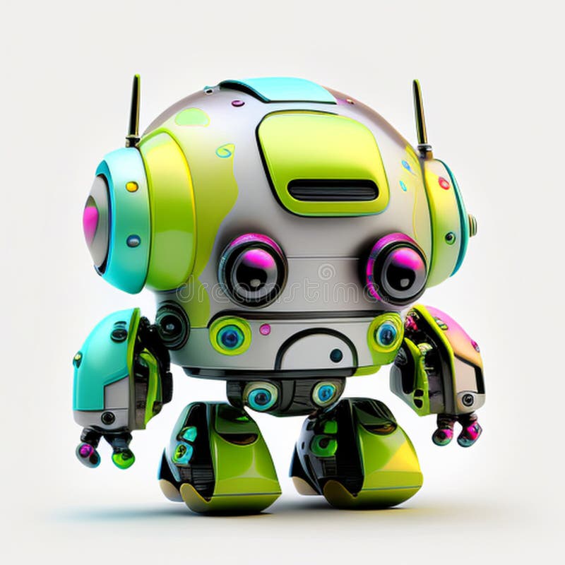 Adorable mini robot stock illustration. Illustration of drawing - 273177968