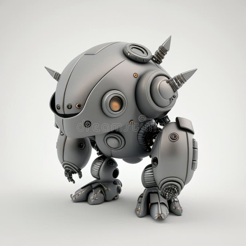 Adorable mini robot stock illustration. Illustration of font - 273178026