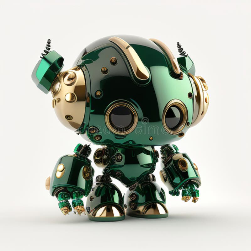 Adorable mini robot stock illustration. Illustration of screenshot ...