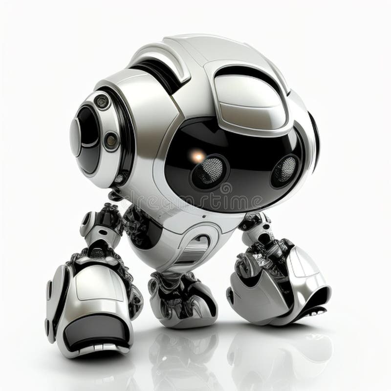 Adorable mini robot stock illustration. Illustration of robotic - 273178086
